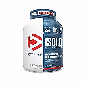 Dymatize ISO100 Hydrolyzed 100% Whey Protein Isolate Strawberry -- 5 lbs