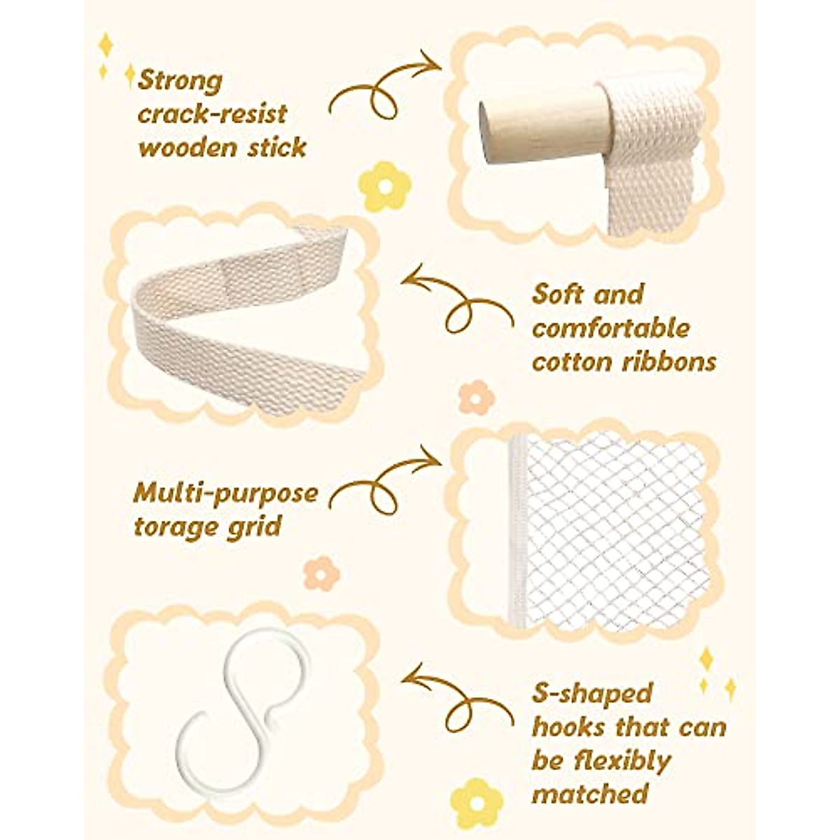 Maiqufa Headband Holder Hair Bows Organizer for Girls, Wall Mounted Hanger with 40 hooks, Large Capacity Baby Hair Accessory Organizer for Toddler Girls Room and Nursery Décor