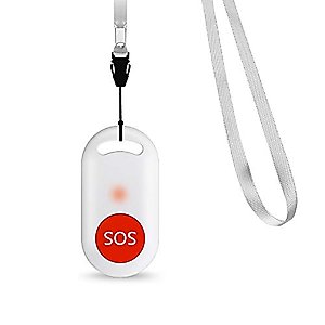 Wireless Caregiver Pager SOS Call Button Nurse Call Alert Caregiver Pager with IP55 Waterproof for Caregiver Alert System Neck Strap Included (ONLY The sos Button, not Including The Receiver)