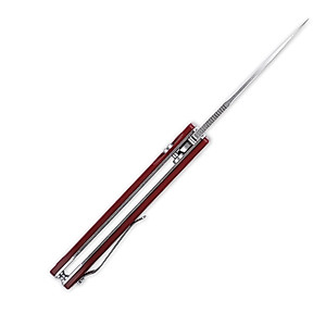 Kizer Cutlery KIV3566N4: Sway Back Button Lock Red