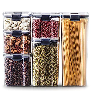 Airtight Food Storage Container, 6 Pc BPA Free With Lids Easy Lock For Kitchen Organization With Good package looking (Black)