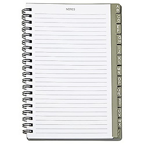 Juvale 2 Pack Spiral Password Notebook with Alphabetical Tabs, Internet Address Keeper Logbooks, Grey/Black (6x7 In)