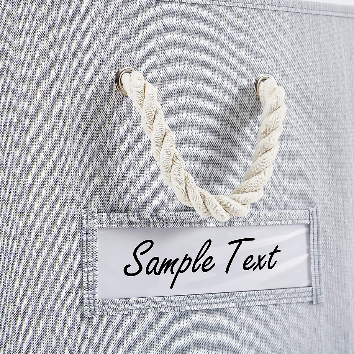 Onlycube Foldable Storage Bins 13x13x13 inch for Cube Organizer with Cotton Rope Handles, Collapsible Basket Box Organizer for Shelves and Closet, 3Pack, Grey