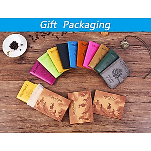 Passport Holder Cover Wallet RFID Blocking Leather Card Case Travel Accessories for Women Men (Pink)