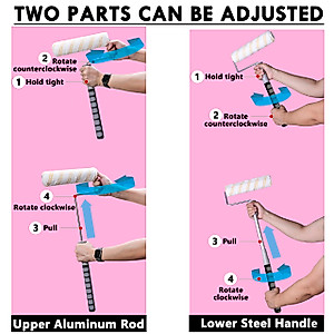 6pcs House Paint Roller Kit, PinStone 9 inch Extendable Roller Frame with 5 Microfiber Replacement Covers, Adjustable Painting Roller (18" - 36"), Home Painting Supplies for Painting Walls & Ceilings