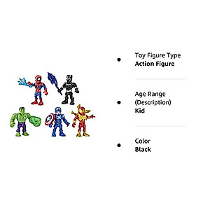 Marvel Super Hero Adventures 5-Inch Action Figure 5-Pack, Includes Captain America, Spider-Man, 5 Accessories (Amazon Exclusive)