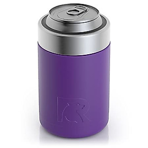 RTIC Can Cooler Insulated, Beer, Beverage, Soda Can Cooler with Lid, Stainless Steel Metal, Double Wall Insulation Coozie for Cans, Sweat Proof, 12oz, Majestic Purple