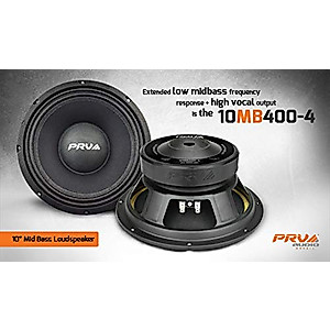 PRV AUDIO 10MB400-4 10" Midbass Speaker - 10 Inch Mid Bass Loudspeaker for Pro Audio Systems - 4 Ohms, 400 Watts Program Power, 200 Watts RMS Power, 96 dB 10 Inch Mid-Bass Speaker (Single)