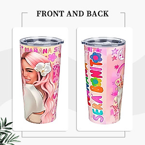 Kiserjens Stainless Steel Insulated Tumbler Vacuum Water Bottle Travel Cup Coffee Mug With Straw,Lid and Brush 20 oz