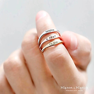 Custom Name Ring for Women Mother's Day Personalized Gift Mom Stacking Dainty Engraved Matching Friend Bridesmaids Promise Grandma - RF1-D