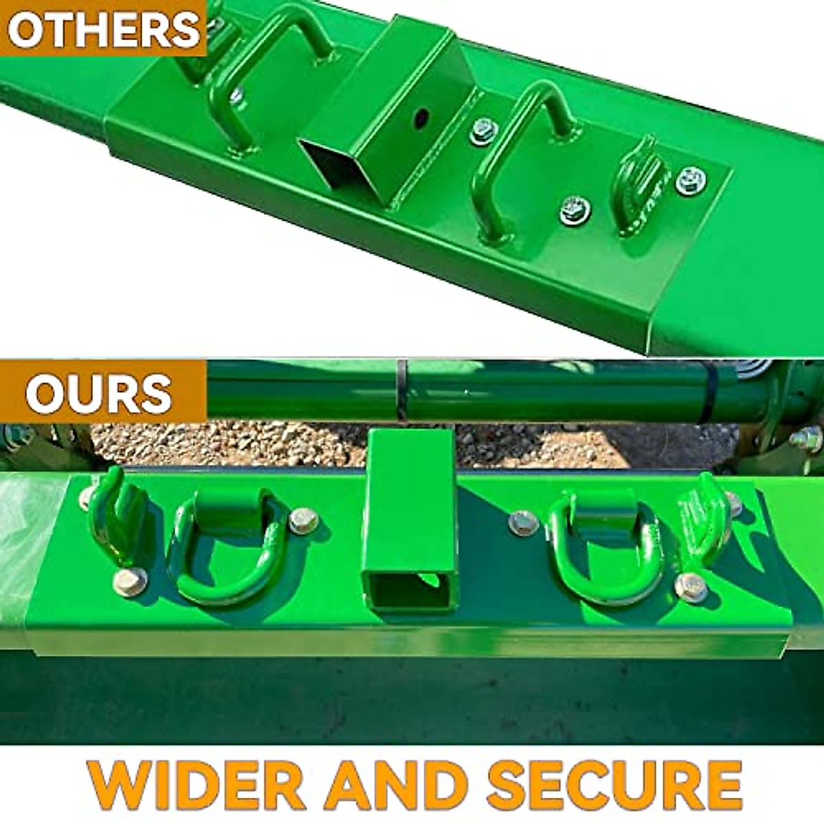 ECOTRIC 4.96" W × 21.93" L Bolt on Tractor Grab Hooks 2" Receiver Compatible with John Deere 4100 4010 4110 4115 2320 2520 2720 2025r 2032r 2038r