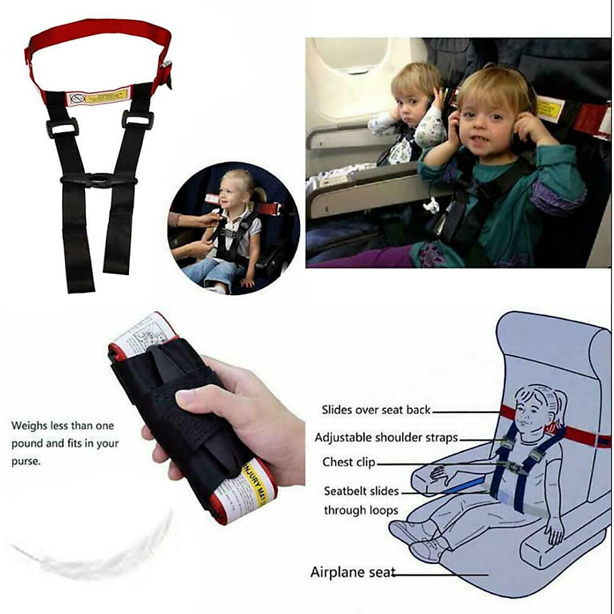 Cares Airplane Harness for Kids - Toddler Travel Restraint - Provides Extra Safety for Children on Flights - Light Weight, Easy to Store and Installs in Minutes.