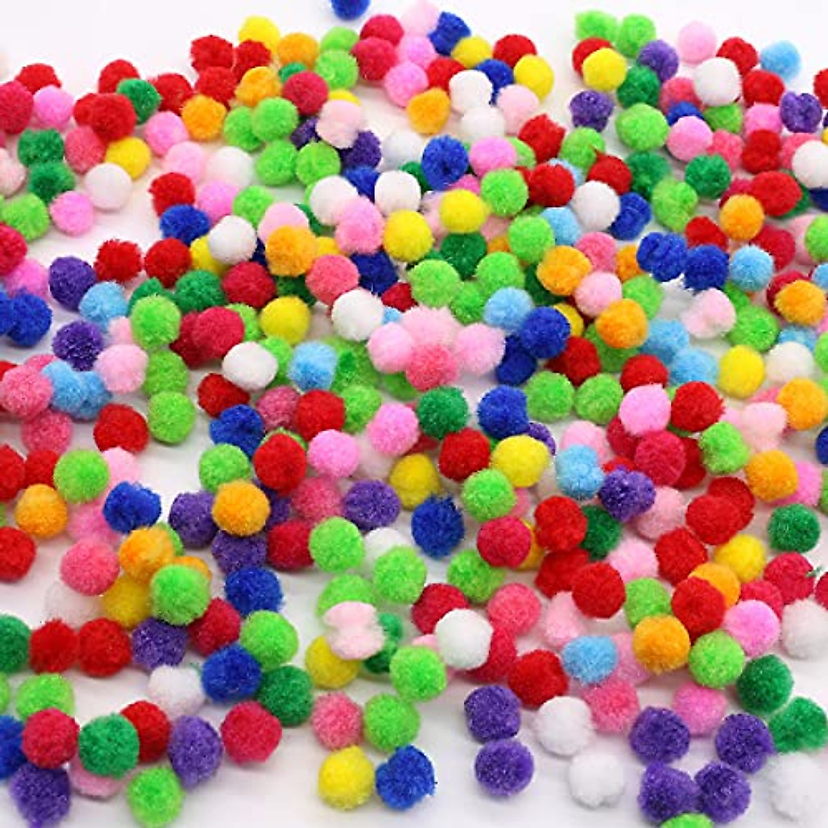 Pompoms for Crafts,1500Pcs 1CM Small pom poms for Crafts,Pompoms for DIY Creative Crafts Decorations