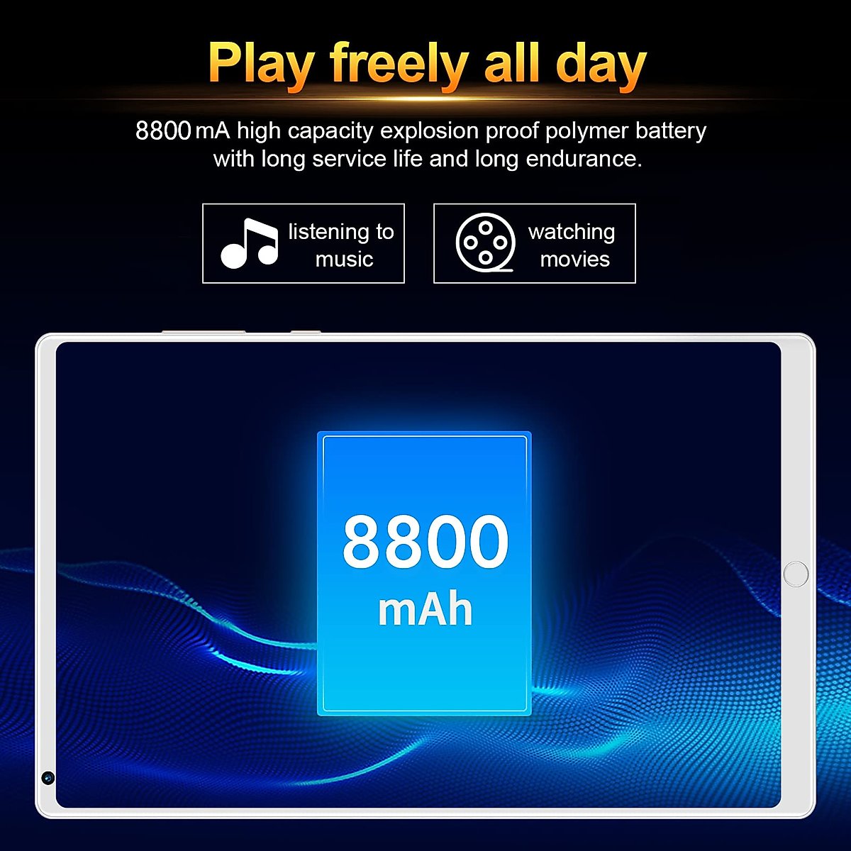 Android Tablet 8 inch,Android 10.0 Tablets 1GB 32GB ROM Octa Core Processor 1280x800 HD Touchscreen Dual Camera Tablets,Support ,Bluetooth,3000 mAh Battery