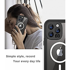 Dewfoam Design for iPhone 14 Pro Max Waterproof Case, Shockproof Dustproof Case with Screen Protector, Full Body Protective Phone Case for iPhone 14 Pro Max 6.7''(Black)