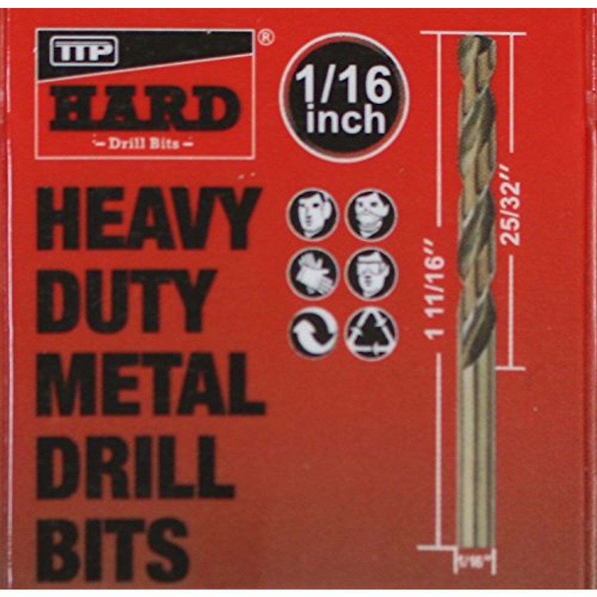 TTP HARD Drills Bits 1/16-Inch, 10 X Imperial Drill Bits Cobalt for Drilling Harder Metals Stainless Chrome Aluminum Cast Iron