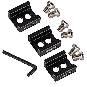 WEPOTO Cold Shoe Mount Adapter (3pcs Pack) with 1/4"-20 Thread for Camera Cage Flash LED Moniter - 1005