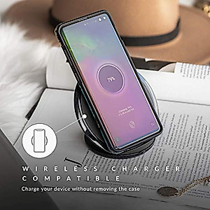 BURGA Phone Case Compatible with Samsung Galaxy Note 10 - Hybrid 2-Layer Hard Shell + Silicone Protective Case -Nude Shades Marble Brown Seashell Pearl Serene - Scratch-Resistant Shockproof Cover