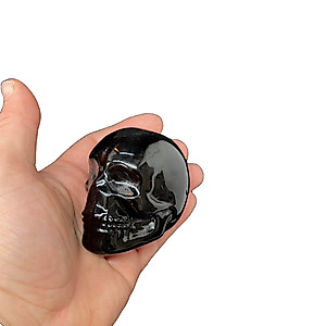 Wick Works Glass Skull Candle | Melt Reveal Inner Glass Skull | Large 6” L | Longe Burn Time! | Beautiful Gift Box | Bedroom or Home Decor | Unique Gothic Spooky Goth Gift (Black, Unscented)