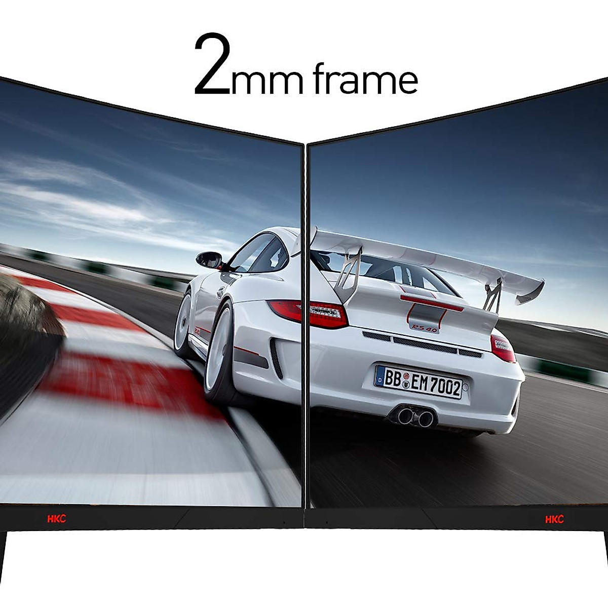 HKC 27'' Curved 240Hz（Support 144Hz Frameless FHD 1ms Gaming Monitor Free sync 1800R 1080P Eyes-Cared HDMI DP Cable