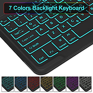 Samsung Galaxy Tab S8+/S7 FE Case with Keyboard 12.4 inch, Detachable Wireless Bluetooth Backlit Keyboard, Slim Smart Cover with S Pen Holder for Galaxy Tab S8+ 2022/S7 FE 2021/S7 Plus 2020, Green