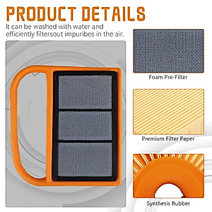 SOLLON TS420 TS410 Air Filter + Pre Cleaner Set for Stihl TS420 TS410 TS 420 TS 410 TS410Z TS420Z TS480 TS500i Concrete Cut Off Saw Replace 4238 141 0300 5 Pack