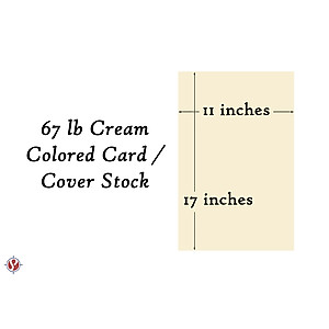 Cream Pastel Color Card Stock | 67Lb Cardstock | 11” x 17” Inches | 50 Sheets Per Pack