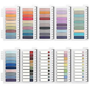 EOOUT 2000pcs Sticky Tabs Page Markers for Annotating Books, Morandi Colored Writable and Repositionable Book Flags Transparent Clear Strip Note Index Tabs for Notebooks Aesthetic School Supplies