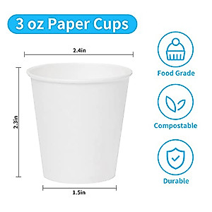 RACETOP [600 Pack] 3 oz Bathroom Paper Cups, Disposable Paper Cups, Small Mouthwash Cups, Ideal for Bathroom