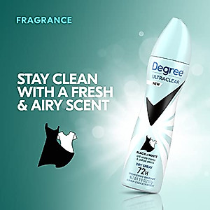 Degree UltraClear Antiperspirant Deodorant Dry Spray Anti White Marks and Yellow Stains Black+White Deodorant for Women 3.8 oz