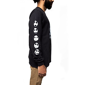 Disney Nightmare Before Christmas Nightmare Moon Long Sleeve Adult T-Shirt (Black,SM)