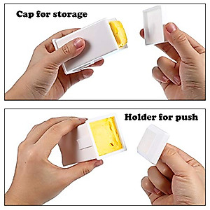 4 Pieces Butter Spreader with Built-In Cover Dishwasher Safe Corn Cob Butterer Plastic Butter Dispenser on Pancakes, Waffles, Bagels, and Toast