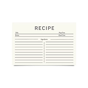 Jot & Mark Recipe Cards 4x6 Inches Blank Double Sided, 50 Count (Modern Minimal)