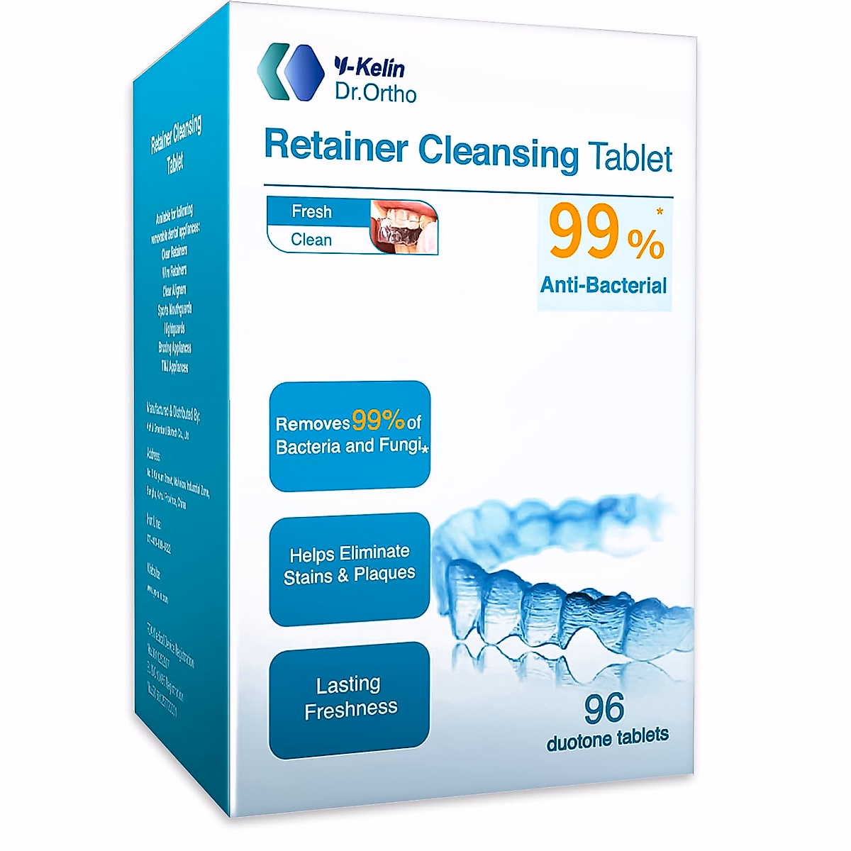 Retainer Cleaner Tablets Invisalign Cleaner Denture Cleaning Tablets,Remove Stains Away,3 Month Nature Supply - Use for Invisible Clear Aligner,Partials Full Dentures,Night Guard,Mouthguard by Y-Kelin