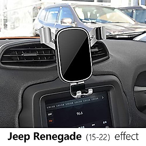 musttrue LUNQIN Car Phone Holder for 2015-2023 Jeep Renegade SUV [Big Phones with Case Friendly] Auto Accessories Navigation Bracket Interior Decoration Mobile Cell Mirror Phone Mount