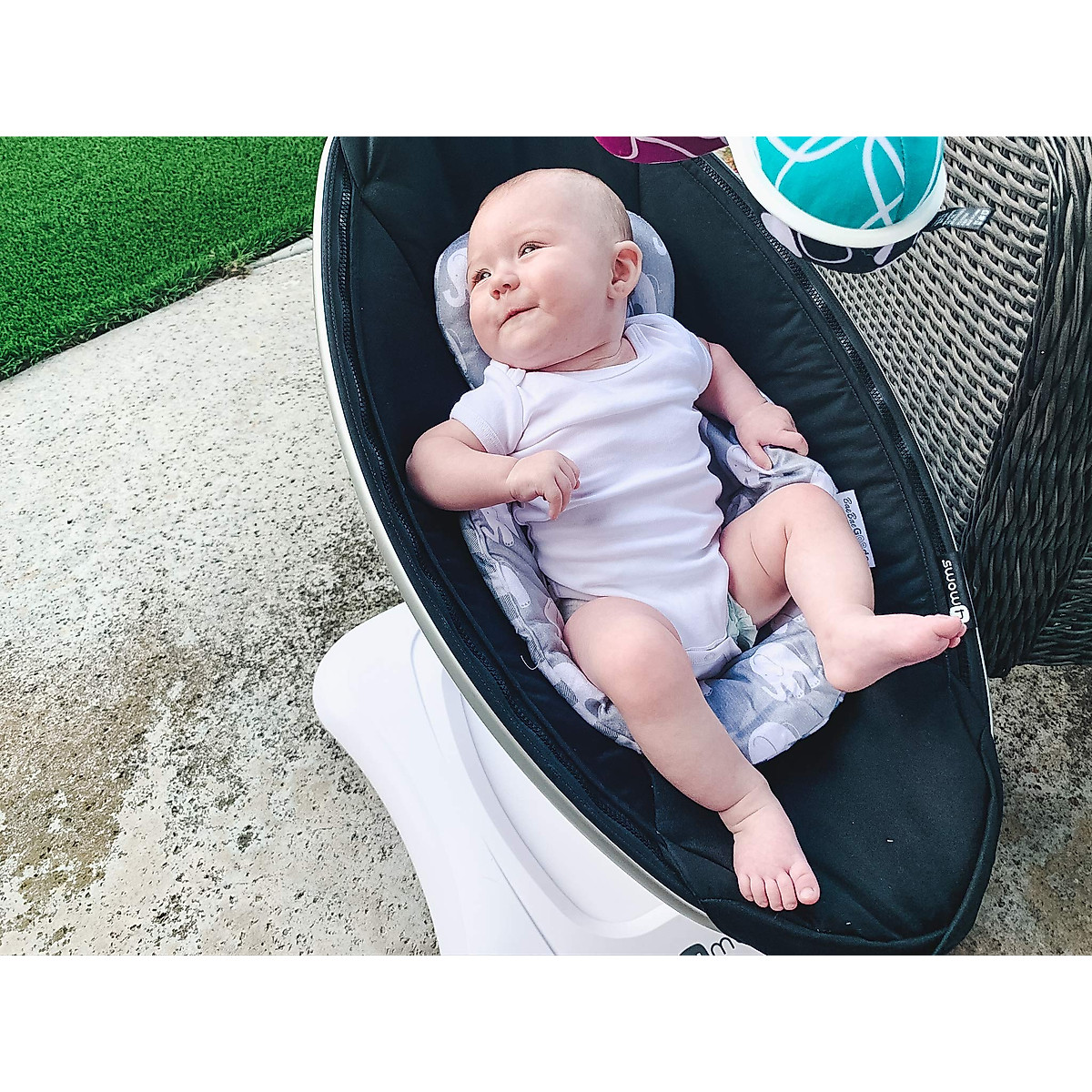 Infant Insert Compatible with 4Moms Mamaroo & Rockaroo – Car Seat Insert 2 Pack – Reversible Infant Car Seat Insert – Soft Plush Minky Car Seat Head Support Insert