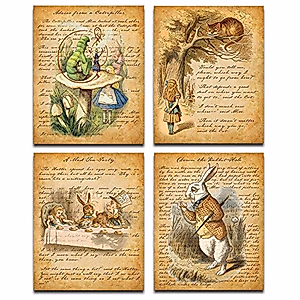 Alice in Wonderland Decoration - 8x10 Prints Unframed Wall Art Alice in Wonderland Poster - Perfect Alice in Wonderland Gifts - Perfect for an Unbirthday or Mad Hatter Tea Party