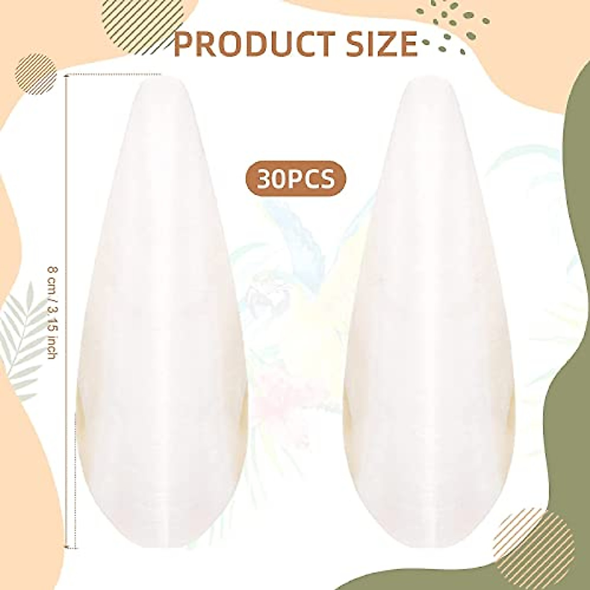 LEIFIDE 30 Packs Cuttlebone, Cuddle Bones for Birds 3.1-3.9 Inches Large Cuttlefish Bone Chew Toy Bird Bites Calcium Stone for Pets Reptile Tortoise Turtles Parakeet Cockatiels Reptiles and Snails