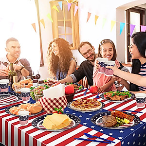 Patriotic Party Supplies,152Pcs American Flag Themed Party Set, Patriotic Party Decorations, American Flag Tablecloths,4th of July Plates Cups, Red White and Blue Decor for Outside, Picnic, Memorial