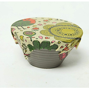 VOVOLO (Bird Print 3 Size S/M/LReusable Beeswax Food Wraps Eco Friendly Wrappers Sustainable Plastic Free Food Storage Washable Bowl Covers Sandwich Wrappers