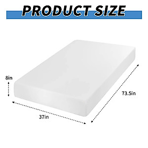 CL.HPAHKL 8 inch Gel Memory Foam Mattress Comfort Twin Mattress Medium Firm Mattresses Bed-in-a-Box CertiPUR-US Certified for Cool Sleep & Pressure Relief, White