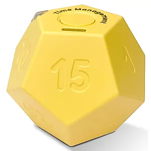 CreaViva Cube Timer, Pomodoro Timer, Rechargeable Small Cute Timer, Timer for Kids and Classroom, Kitchen Timer for Cooking, Workout & Study Countdown Timer, Time Management Timer (Honey Yellow)