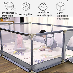 YUNGU Baby Playpen , Playpens for Babies , Infant Playard with Gates ,Indoor & Outdoor Kids Activity Center,Sturdy Baby Fence Play Area for Babies, Toddlers, Infants 71*60*26 Inch