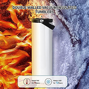 AGH 2 Pack Sublimation Tumblers 20 oz Skinny with Flip Straw, Leak Proof Sublimation Kids Water Bottle Insulated, Stainless Steel Double Wall Coffee Tumbler, Sport Bottle Canteen Thermos