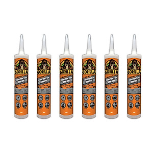 Gorilla Heavy Duty Construction Adhesive, 9 Ounce Cartridge, White, (Pack of 6)