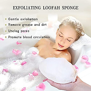 Natural Loofah Sponge Exfoliating Body Scrubber for Shower,Zenidoo Bath Shower Loofa Sponge for Women and Men,Made with Eco-Friendly and Biodegradable Luffa Pads,Large Size(2 Pack)