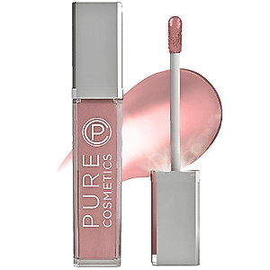 Pure Cosmetics Pure Illumination Lip Gloss - LED-lit Applicator w/Side Mirror - Non-Sticky, Moisturizing & Hydrating Lip Glosses - Soothes & Heals Dried Chapped Lips (In the Buff)
