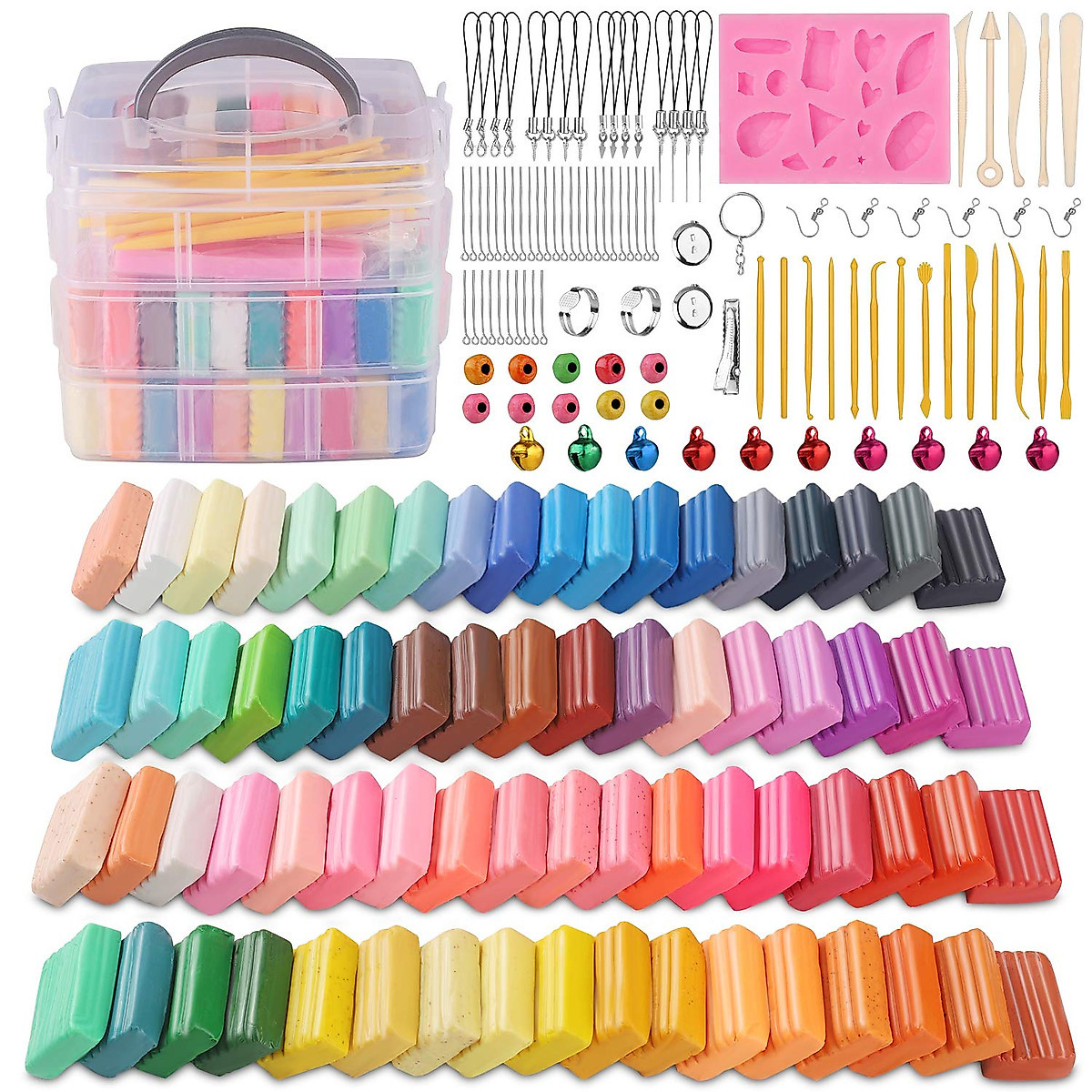 Polymer Clay, DeeCoo 70 Colors 1.2 oz/Block Soft Oven Bake Modeling Clay Kit, 19 Creation Tools and 10 Kinds of Accessories , Ideal DIY Clay Kids Gifts Art Set for Boys Girls