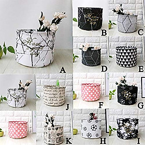 Fxbar Canvas Desktop Organizer Container, Waterproof Folding Desktop Cosmetic Storage Basket Bedside Wardrobe Closet Storage Bag Pocket Box (C)