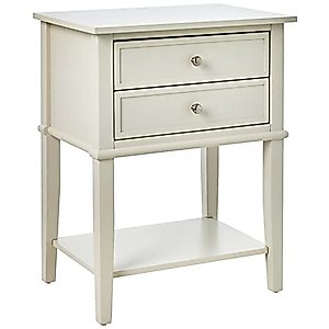 Ameriwood Home Franklin 2 Drawers, Soft White Accent Table